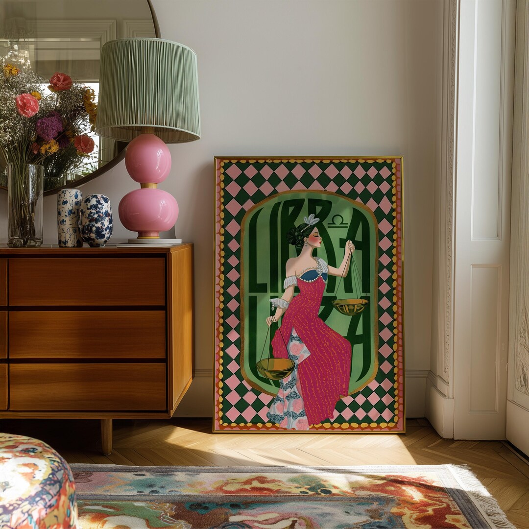 Libra Zodiac Wall Art Poster: Astrology Poster, Coquette Girly Dorm ...