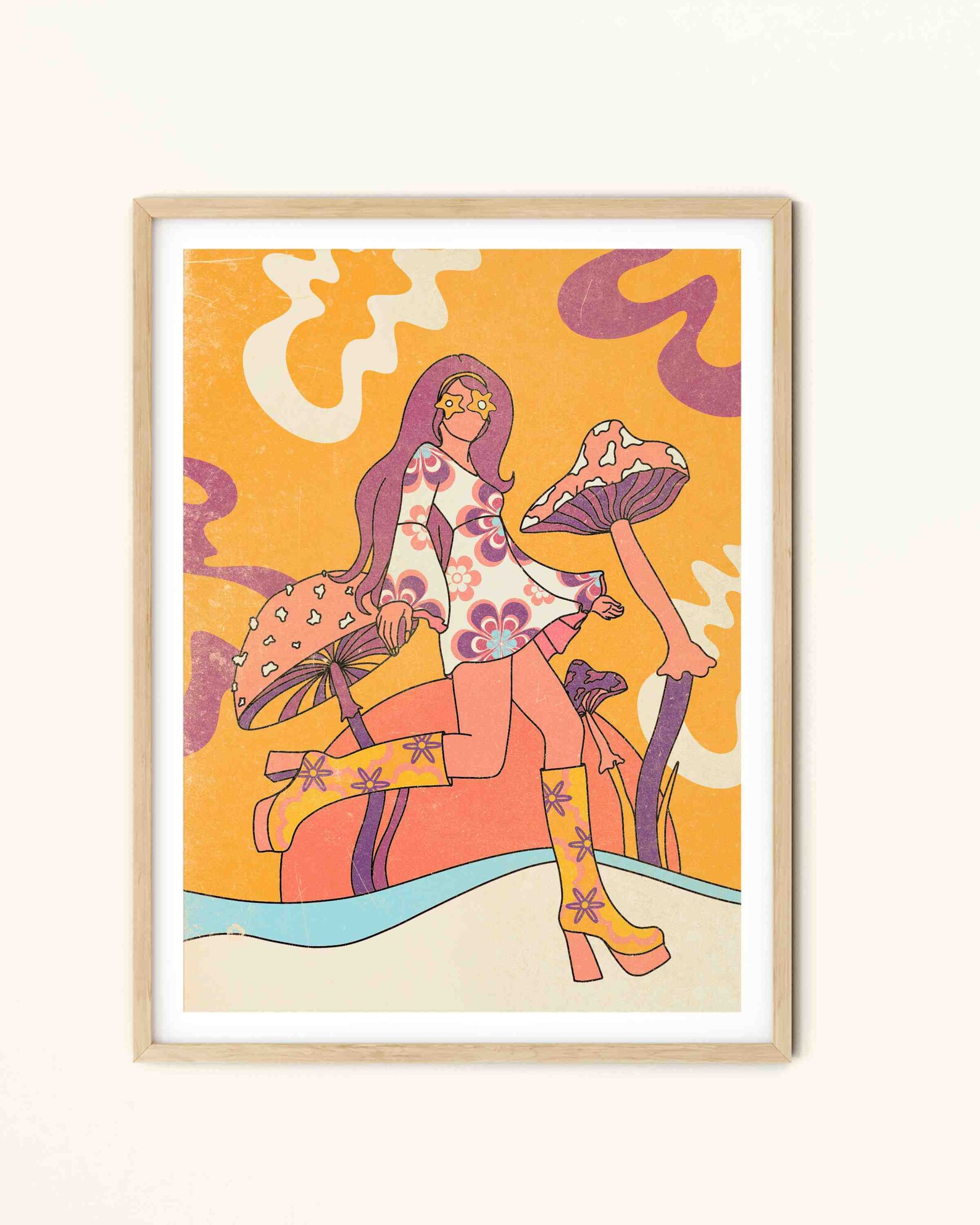 70s Psychedelic Print Hippie Print Retro 70s Home Decor 70s - Etsy