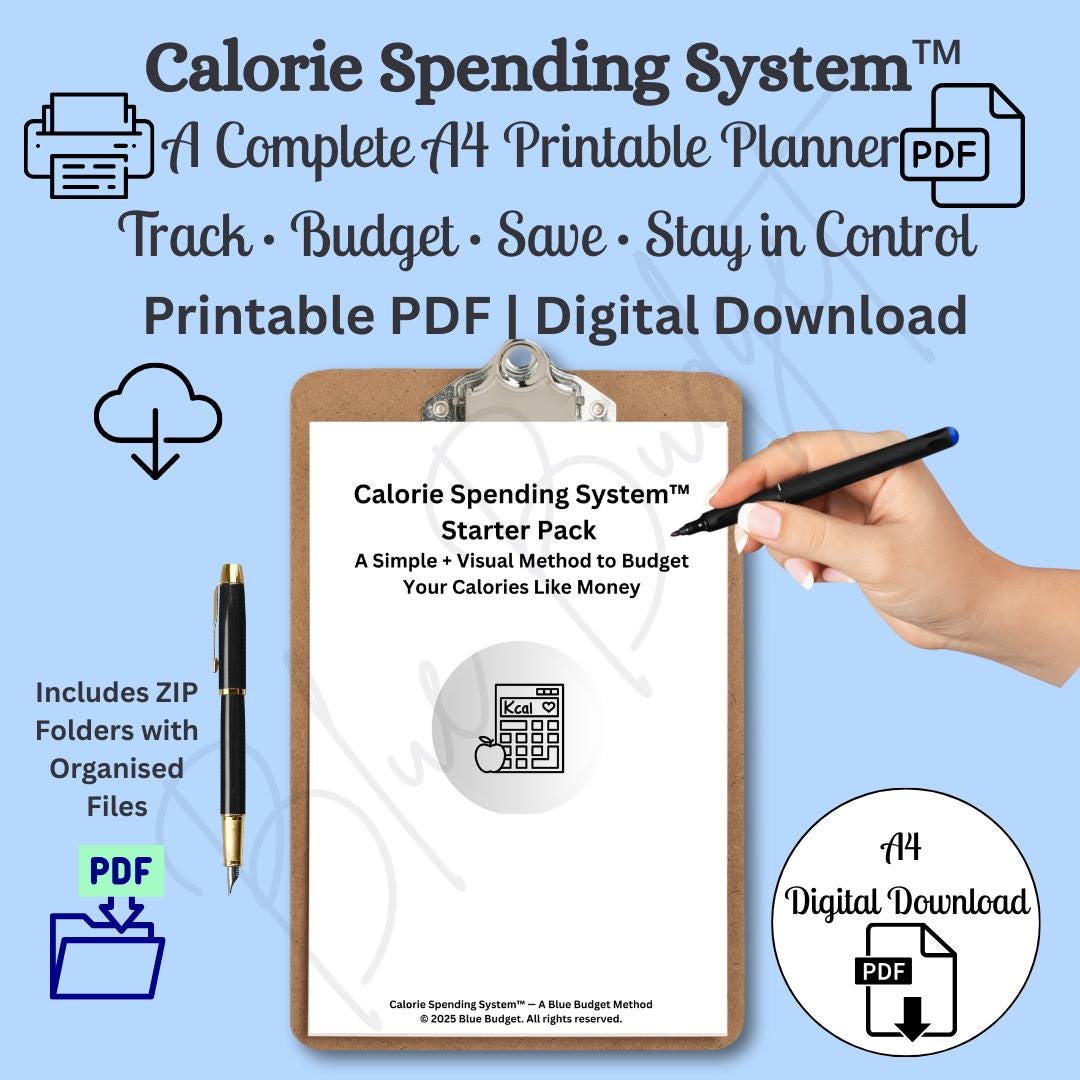 Calorie Spending System Starter Pack | A4 Printable Planner (PDF) - Etsy