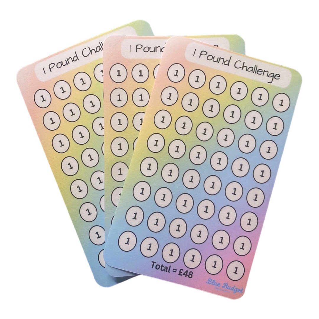 1 Pound Savings Challenge Card – A6 Laminated Tracker to Save 48 Pounds ...