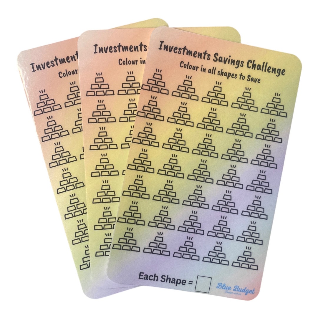 Investments Laminated Savings Challenge Cards - Etsy