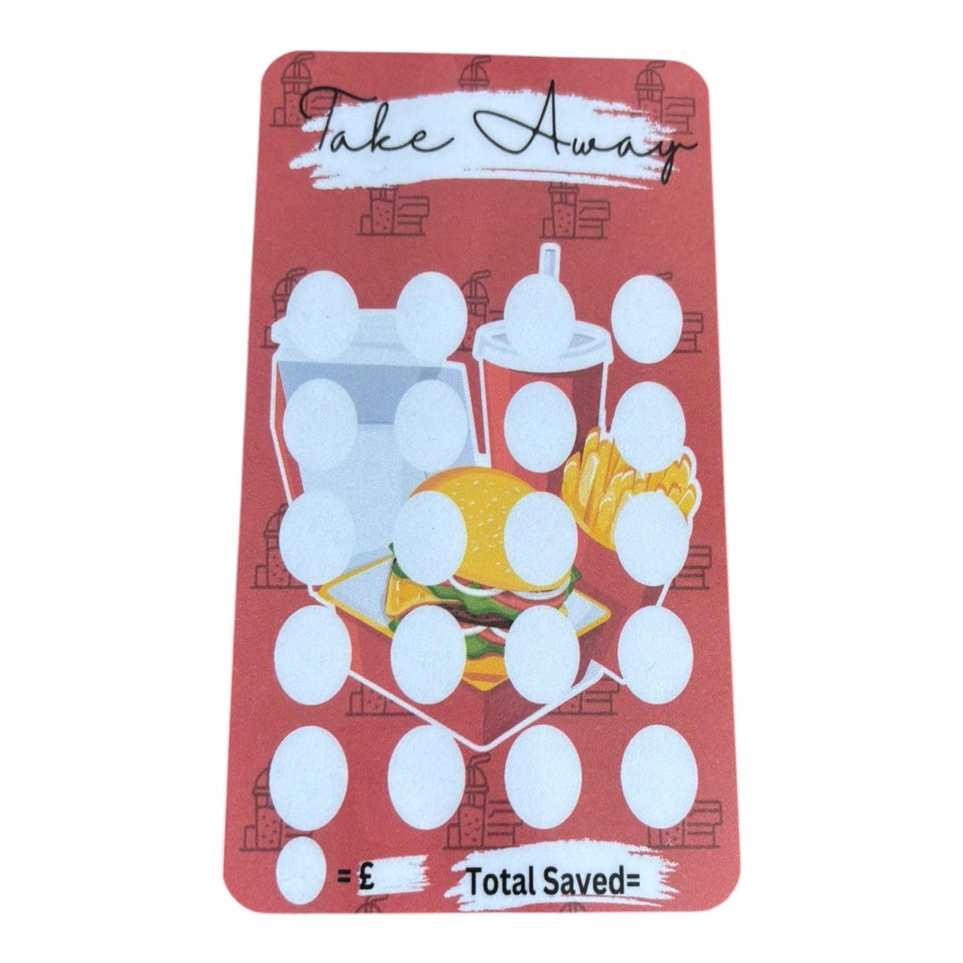 Laminated Takeaway Savings Tracker: Reusable Food Fund Challenge Card ...