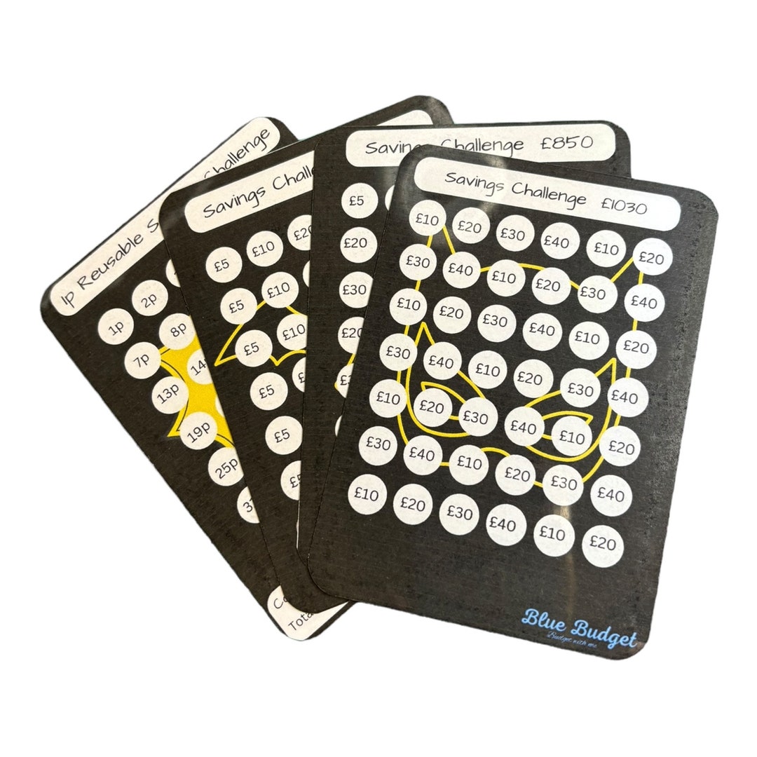 Kids Black Design Pack of 4 Tin Stickers Money Saving Mini Laminated - Etsy