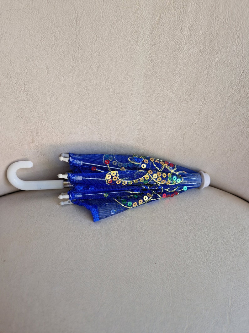22cm Blue Beautiful Sequinned Doll Umbrella - Etsy