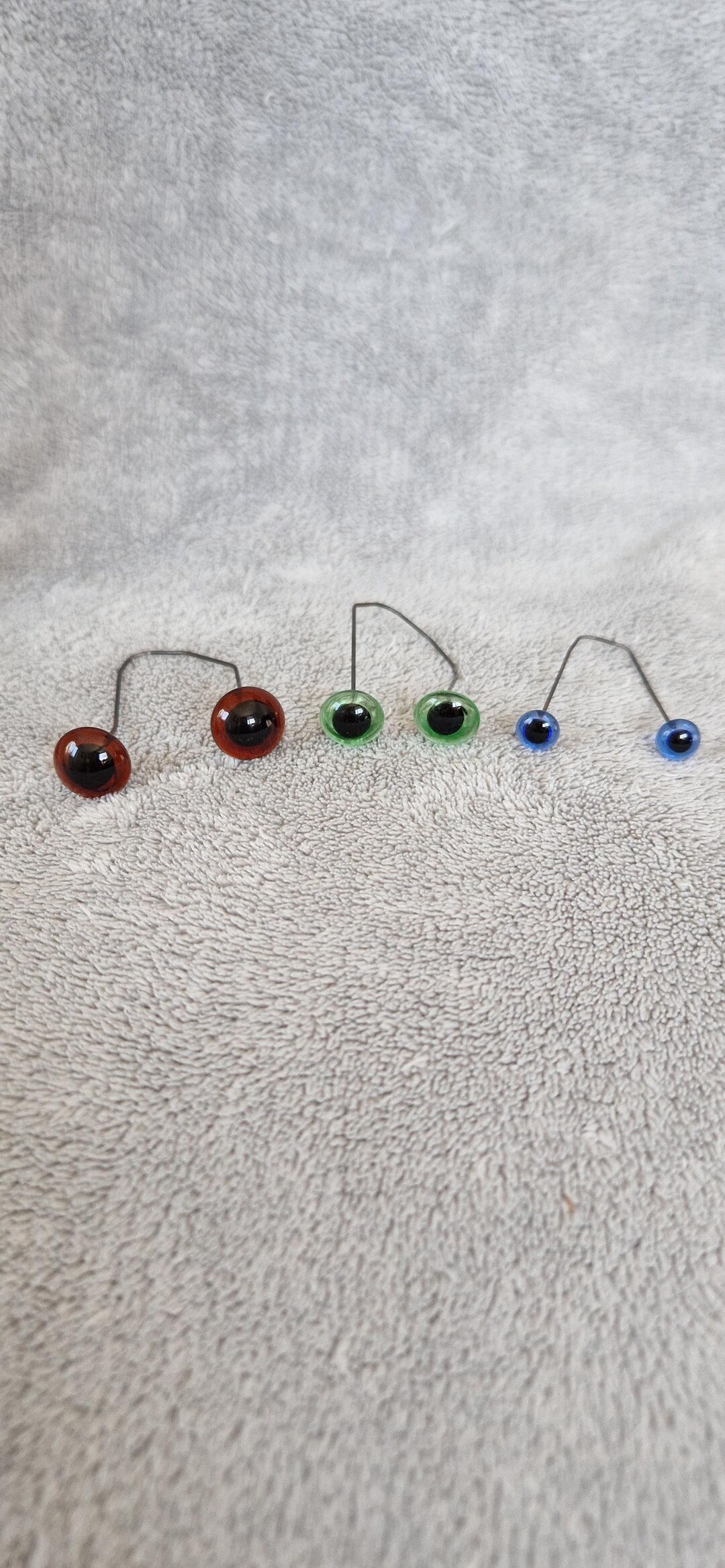 Glass Teddy Eyes on Wires. Blue, Amber and Green Available in Various ...