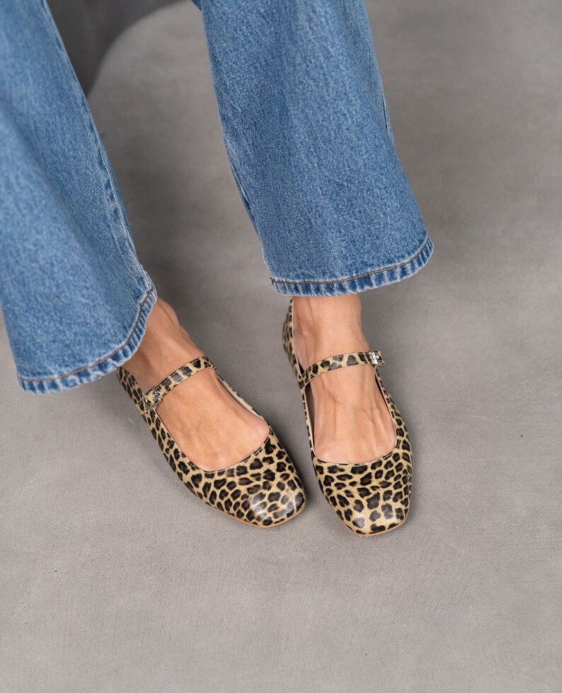 Bohemian Mary Janes Ballet Shoes, Flats Shoes Women, Leather Black ...