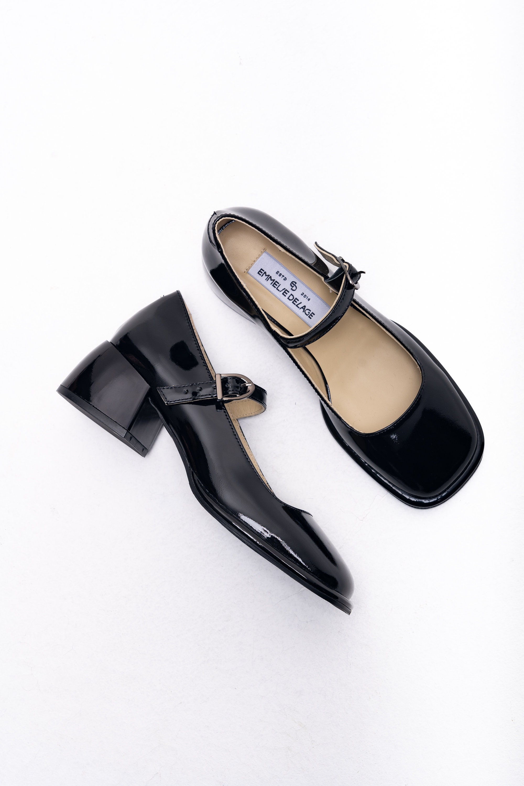 Mary Janes Leather Black Boots, Woman Ballet Shoes, Leather Ballet Flat ...