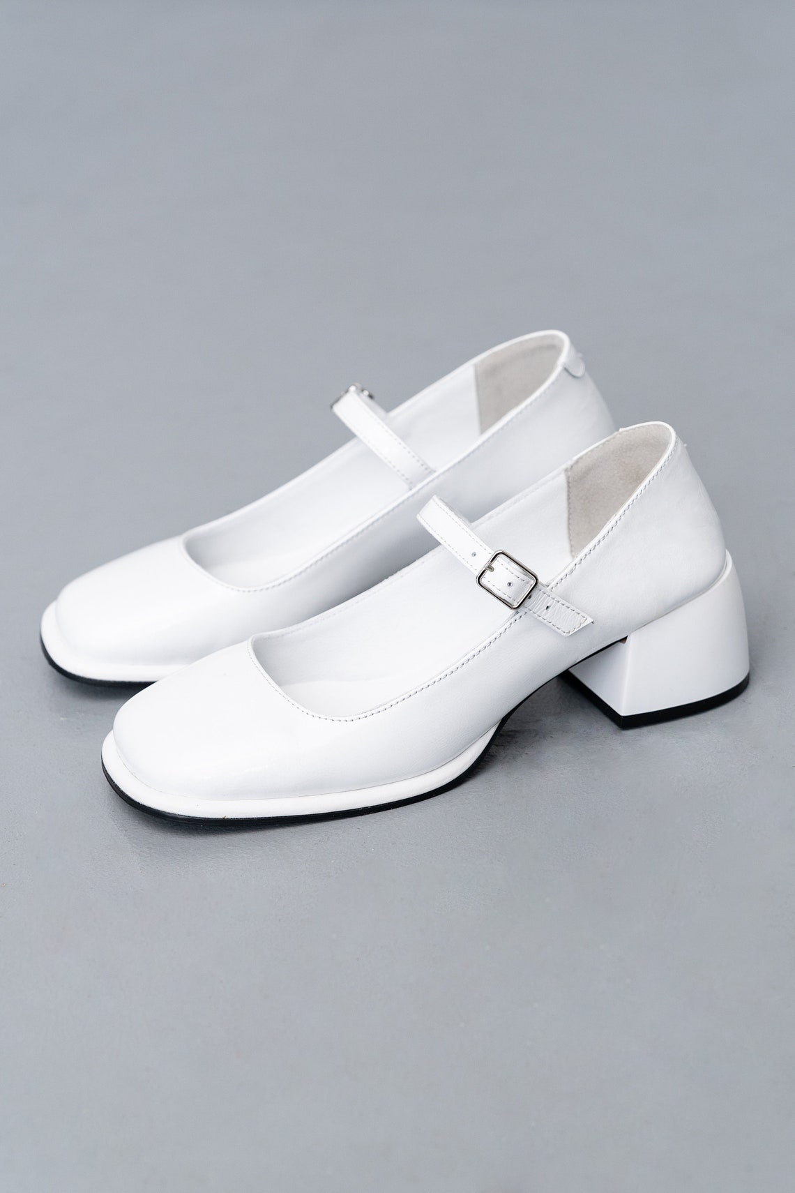Mary Janes Leather Black Boots, Woman Ballet Shoes, Leather Ballet Flat ...