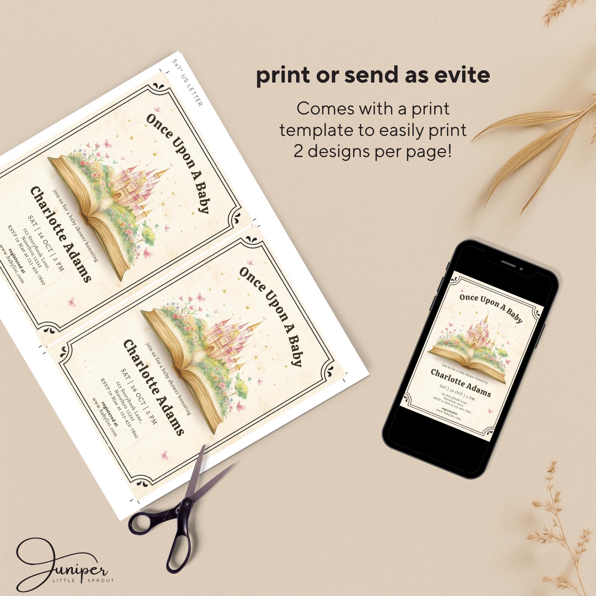Once Upon A Baby Invite Bundle | Story Book Baby Shower Invite Set ...