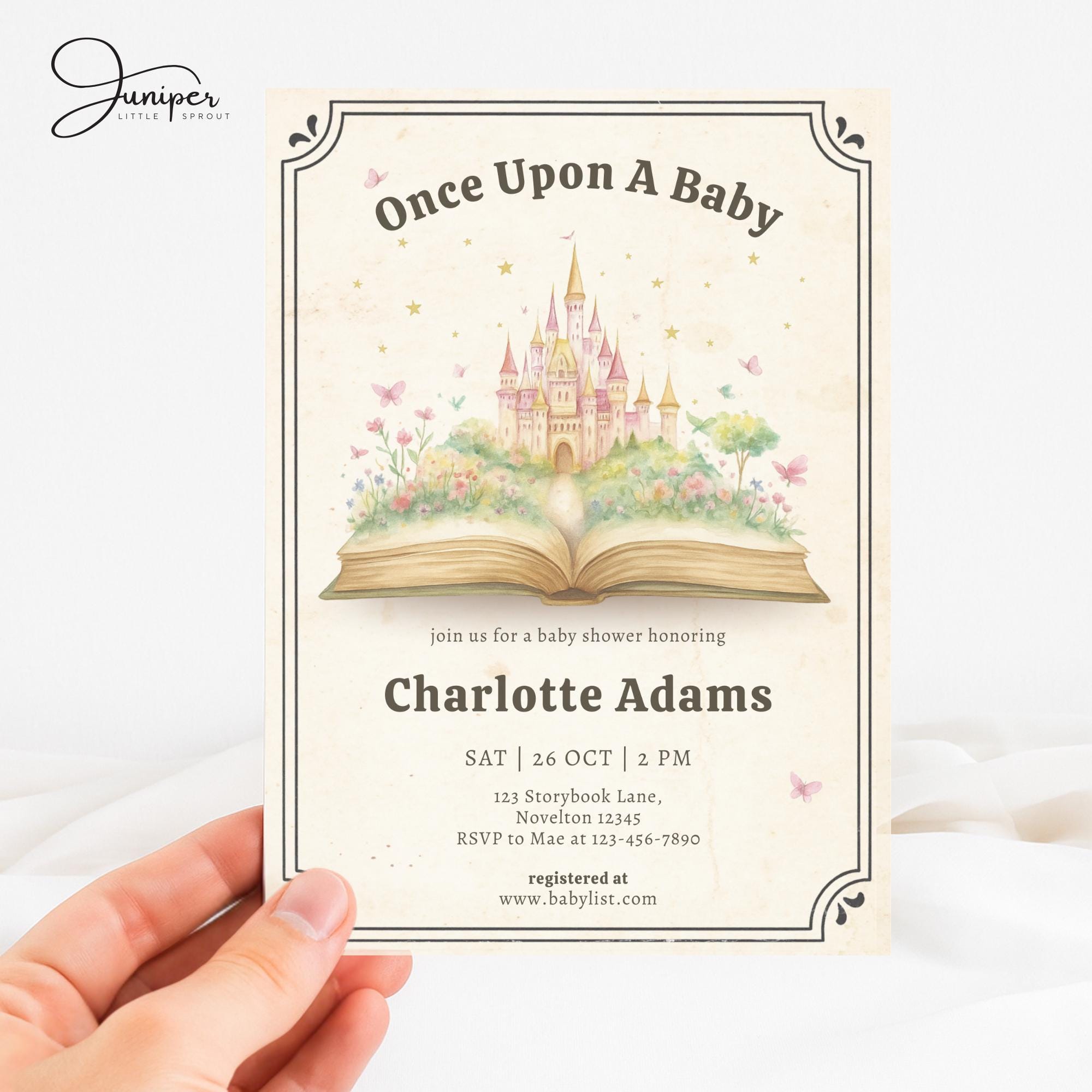 Once Upon A Baby Invite Bundle | Story Book Baby Shower Invite Set ...