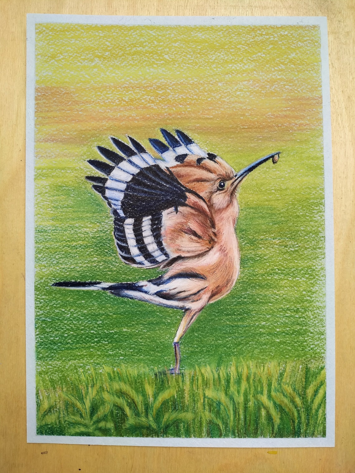 Hoopoe art Hoopoe painting Bird painting Bird wall art | Etsy