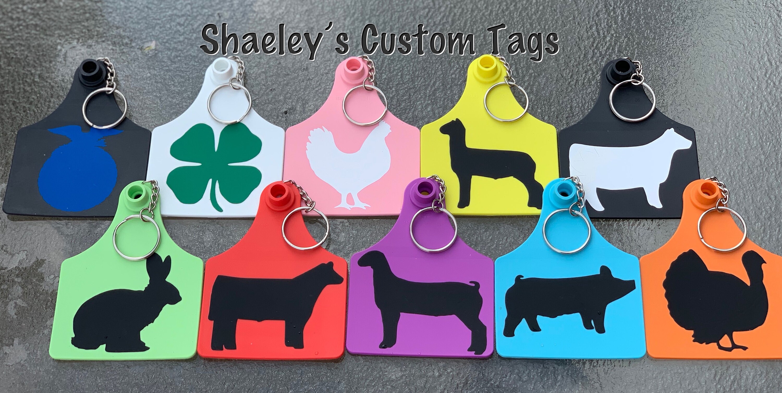 Livestock Silhouette Eartag Keychain - Etsy Canada