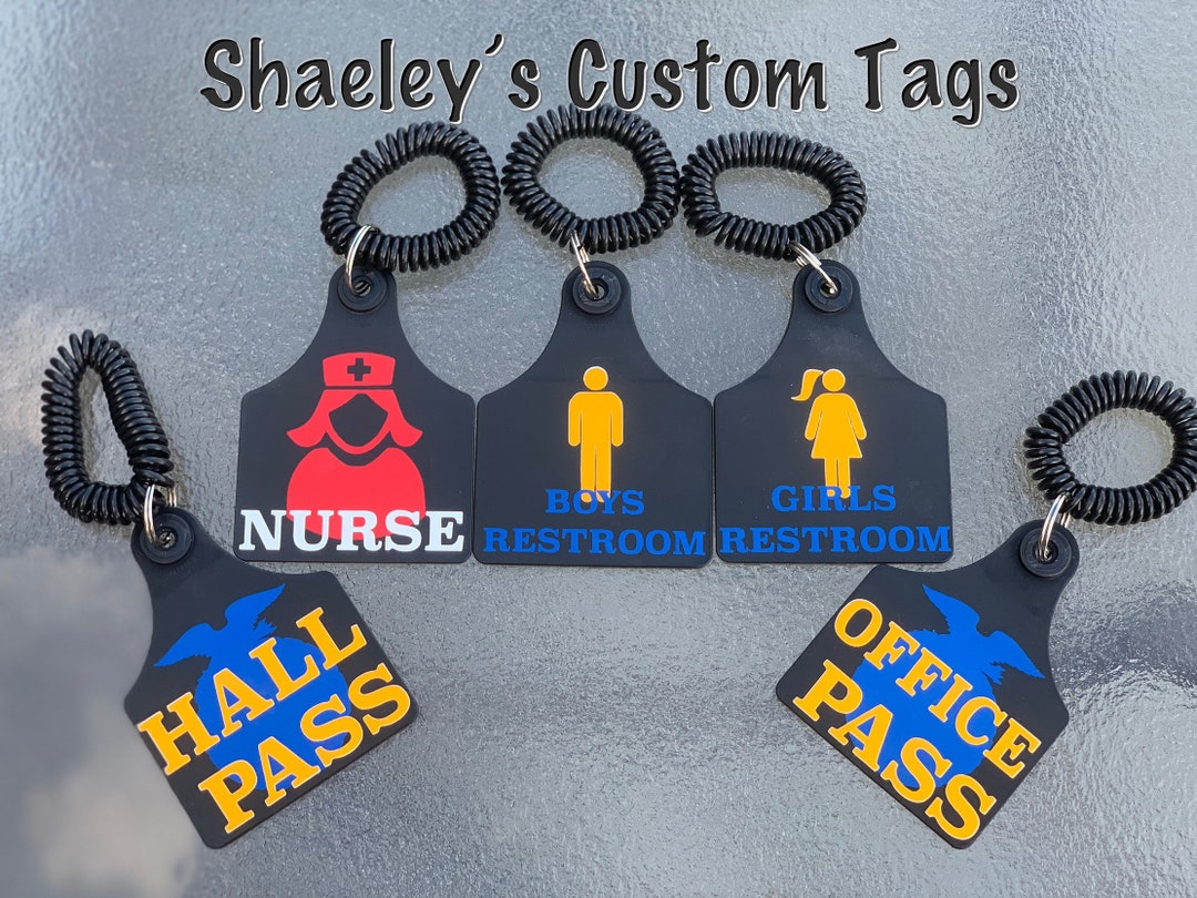 Custom Teacher Hall Passes- 5 Piece Set - Etsy