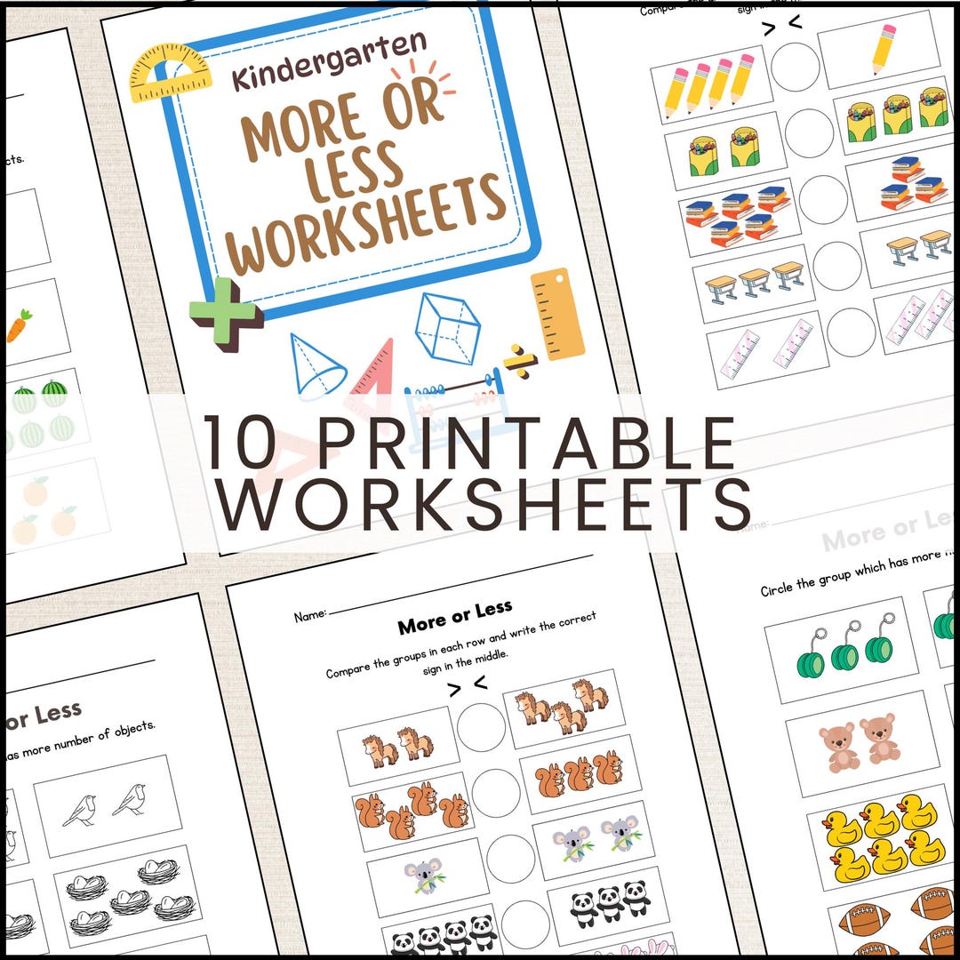 More or Less Worksheets - Community Helpers | Math Worksheets ...