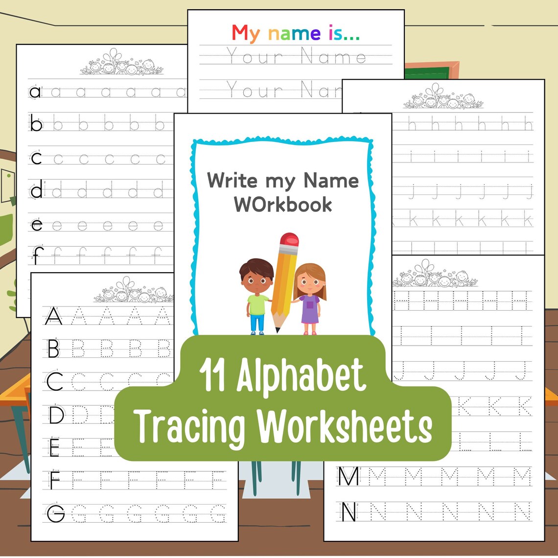 Custom Name Tracing Worksheets Traceable Letters, Preschool Worksheets ...