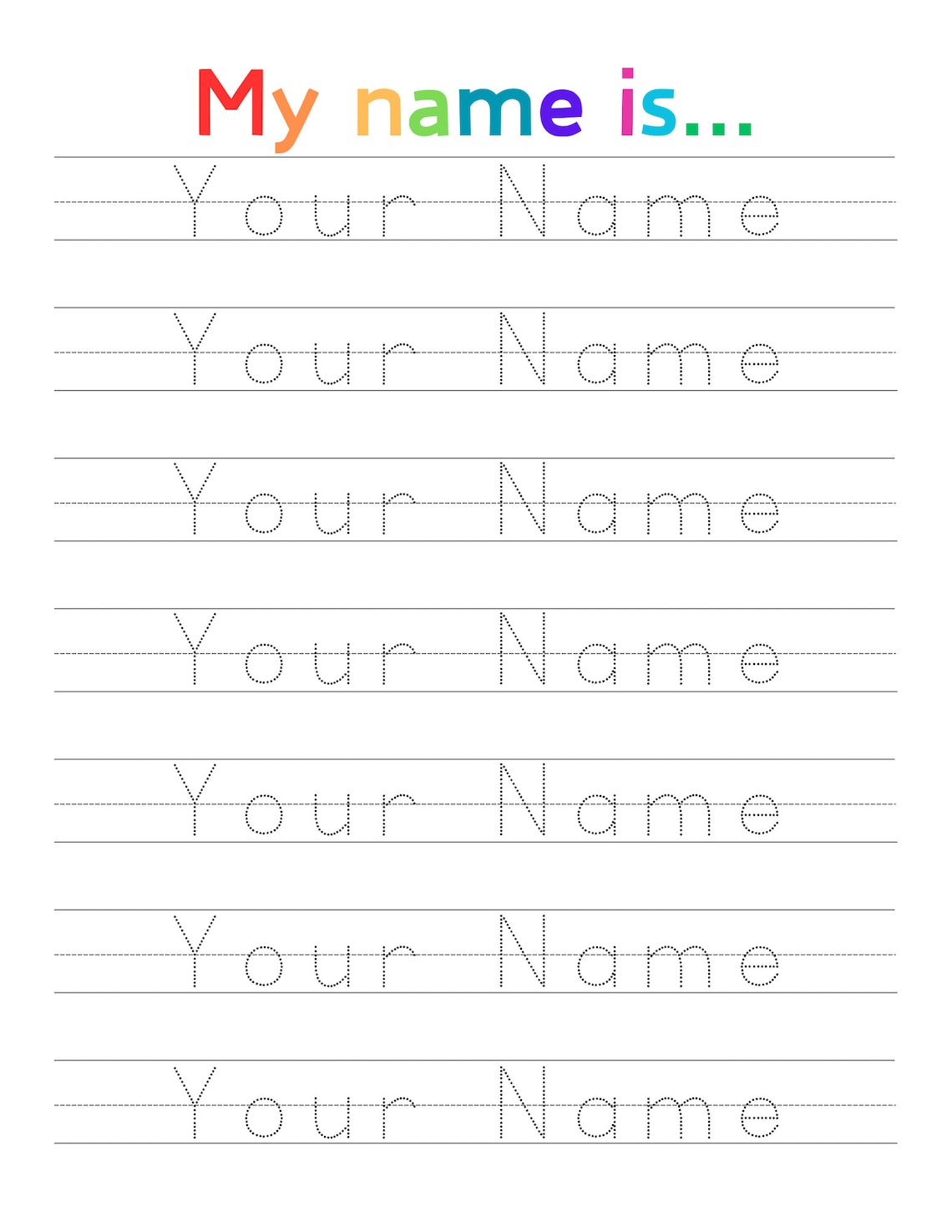 Custom Name Tracing Worksheets Traceable Letters, Preschool Worksheets ...