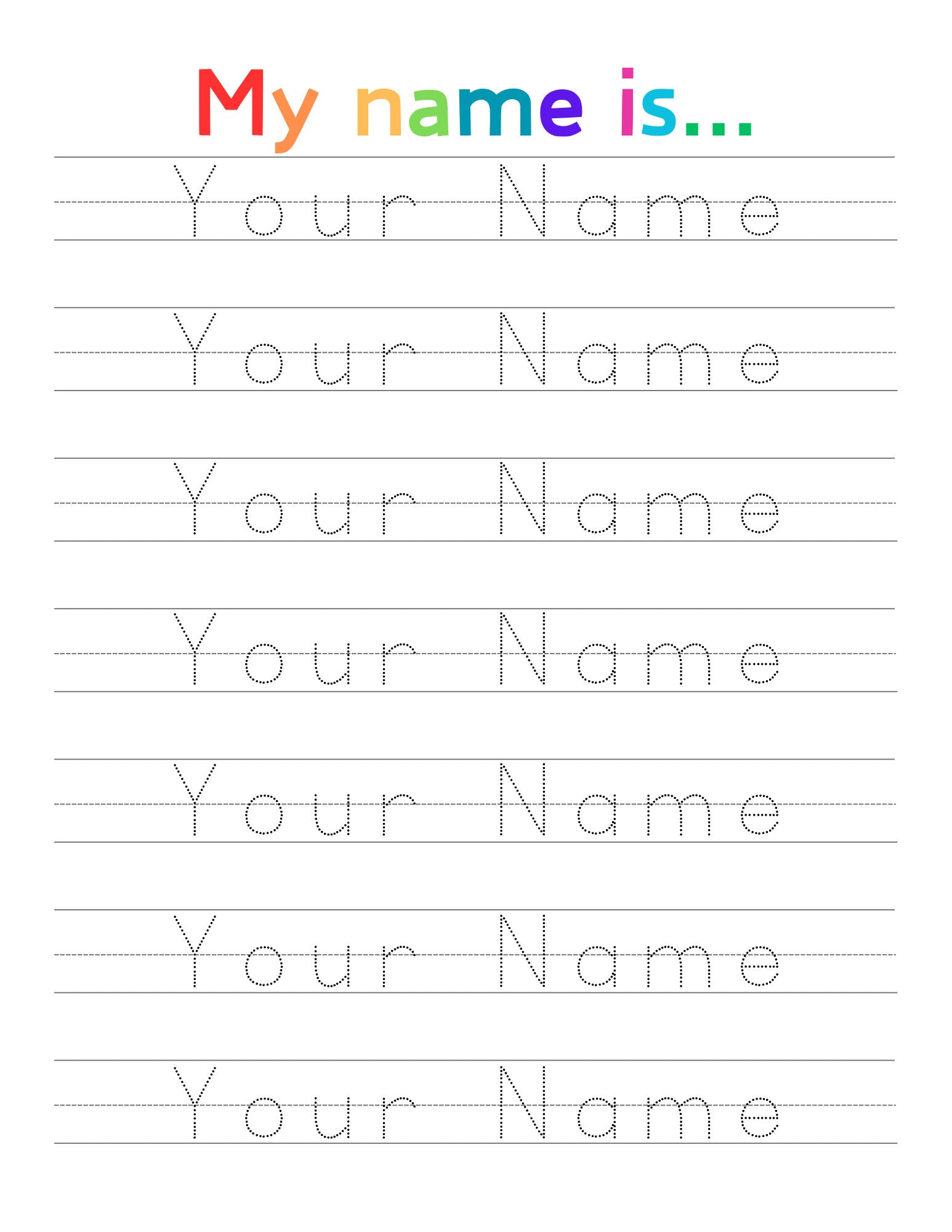 Custom Name Tracing Worksheets Traceable Letters, Preschool Worksheets ...