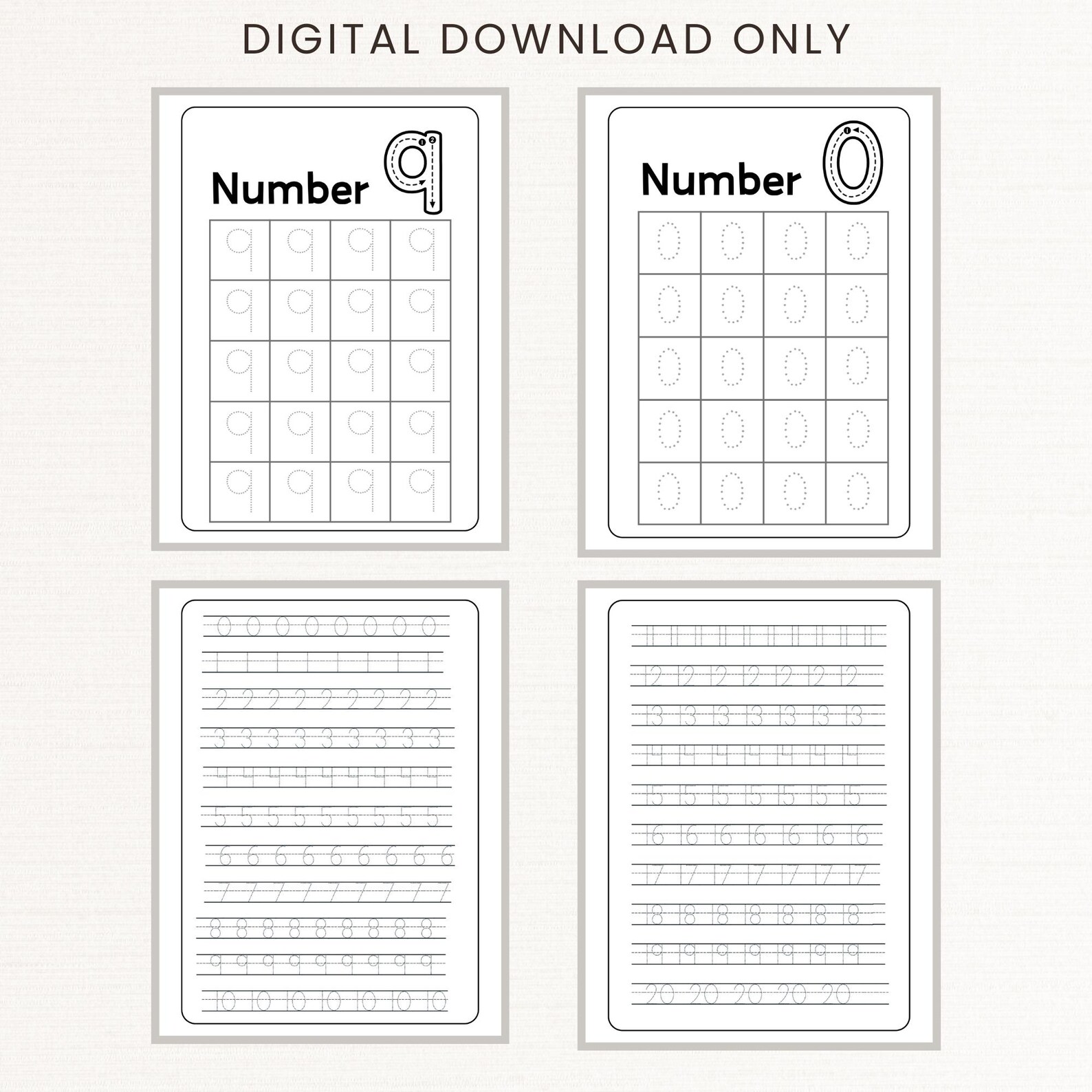22 Kids Number and Counting Tracing Worksheets | Traceable Numbers ...