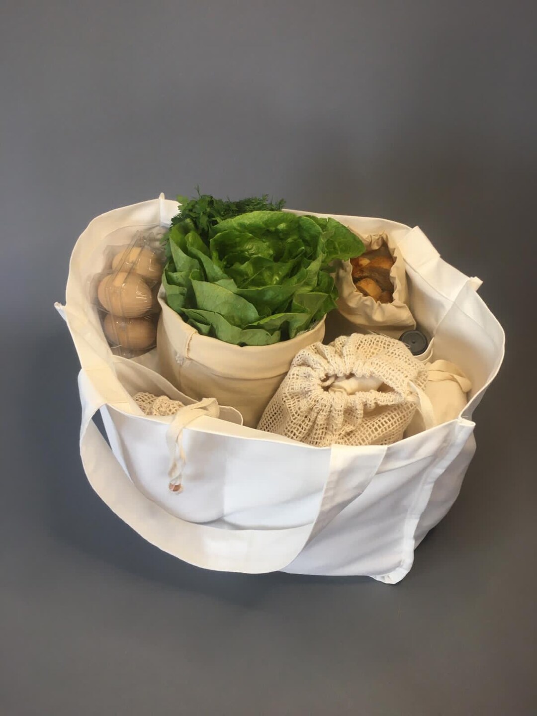 Market Bag With 6 Pockets: Reusable Farmer's Market Tote - Etsy