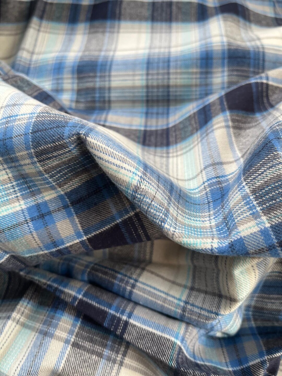 Flannel Fabric Check Design, Soft Fabric for Pijamas and Shirts - Etsy