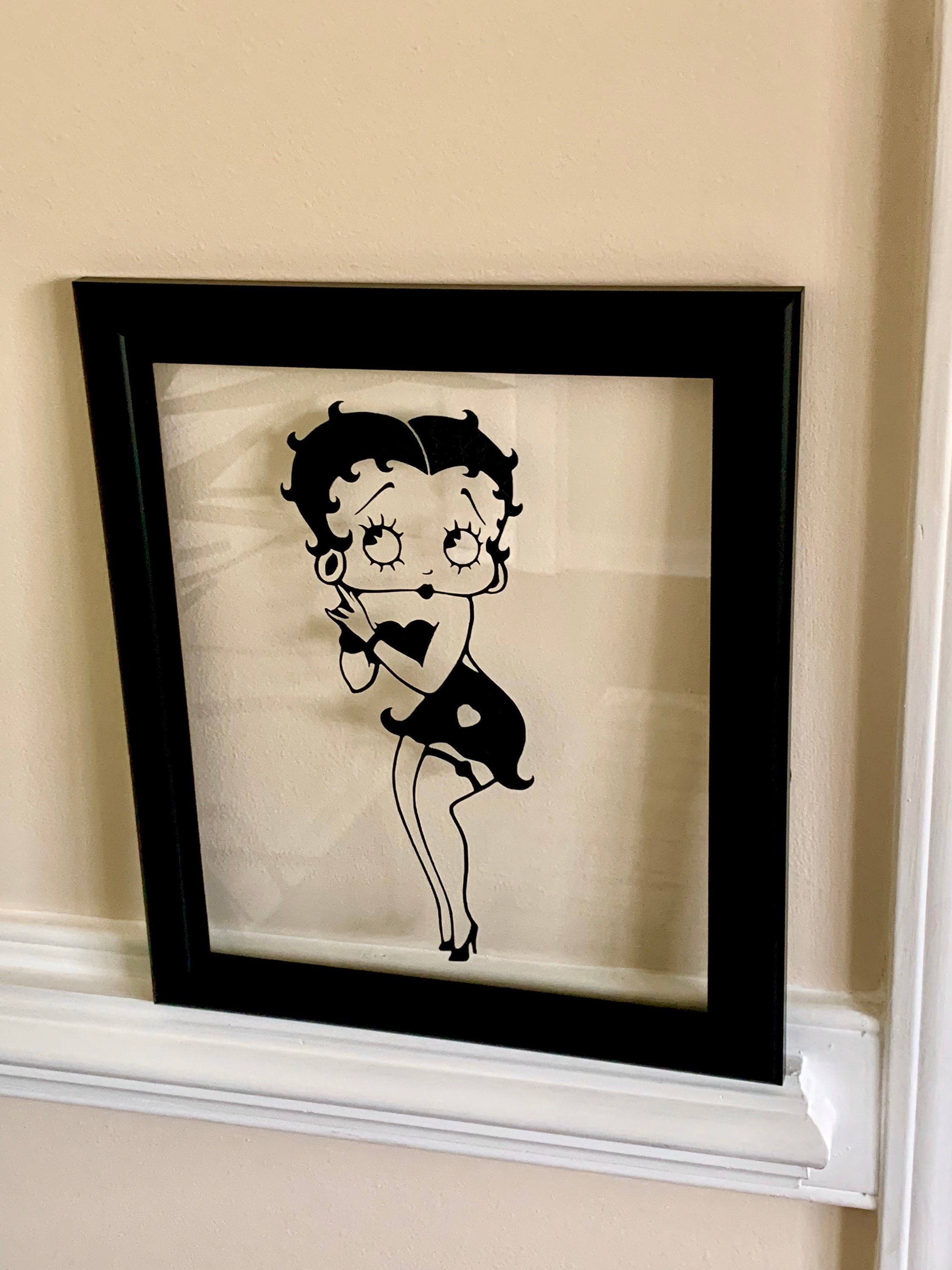 Betty Boop 11x13 Black Glass Float Frame - Etsy