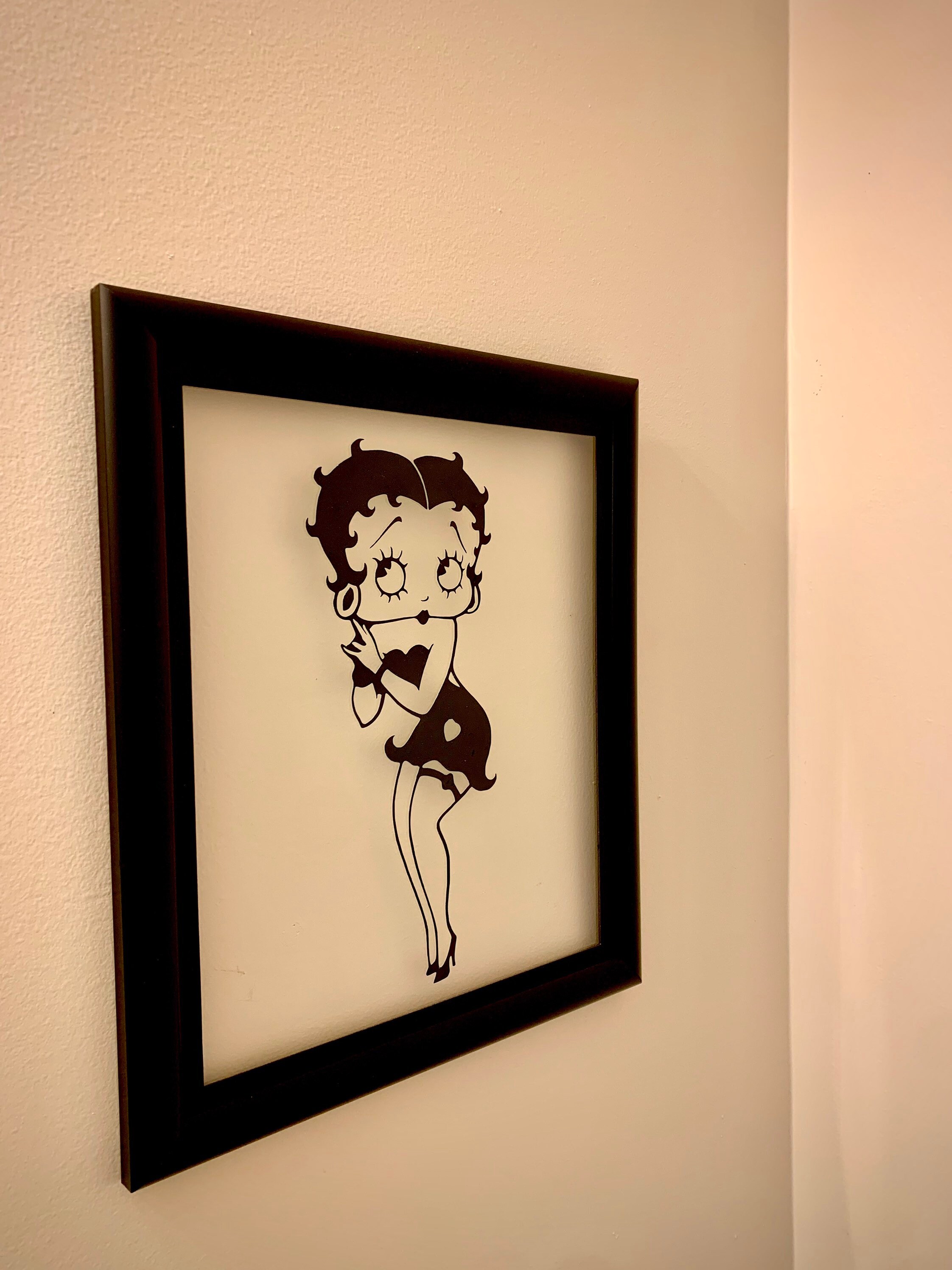 Betty Boop 11x13 Black Glass Float Frame - Etsy