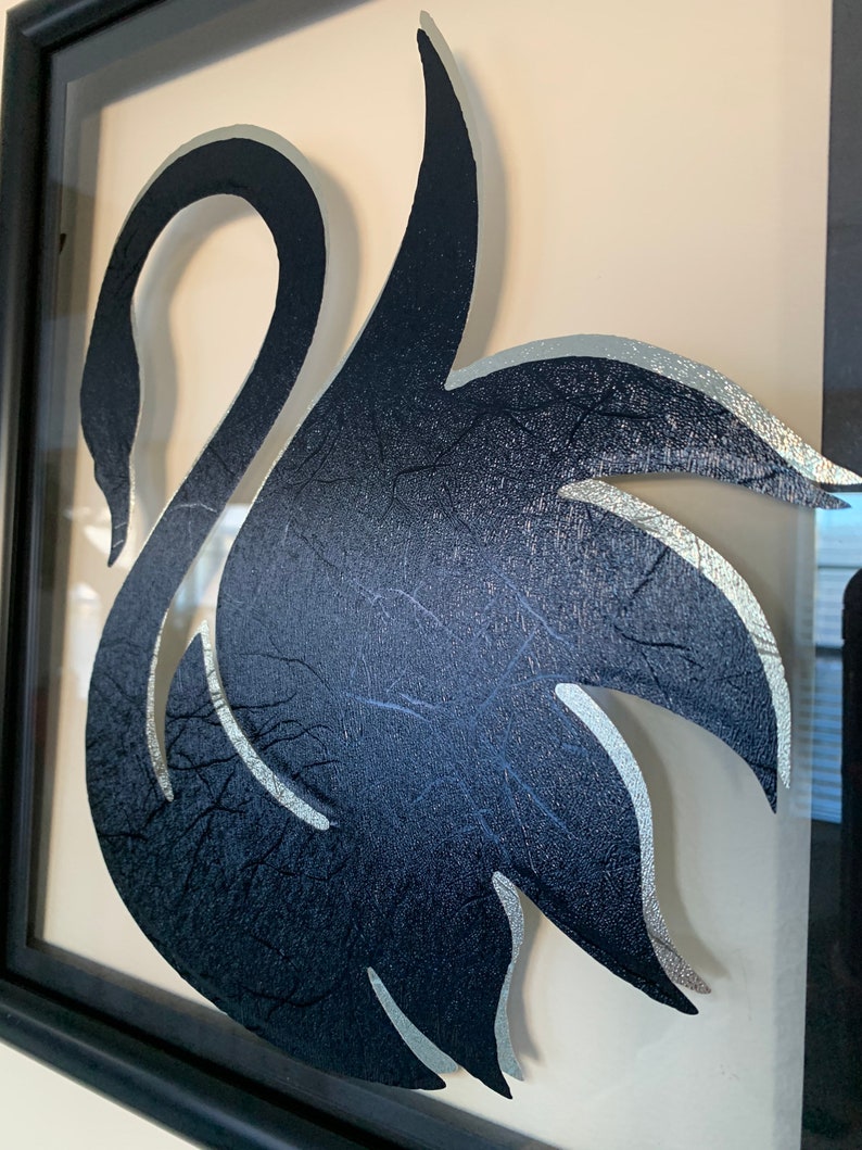 Swan Black and Gold 11”x13” Float Frame - Etsy