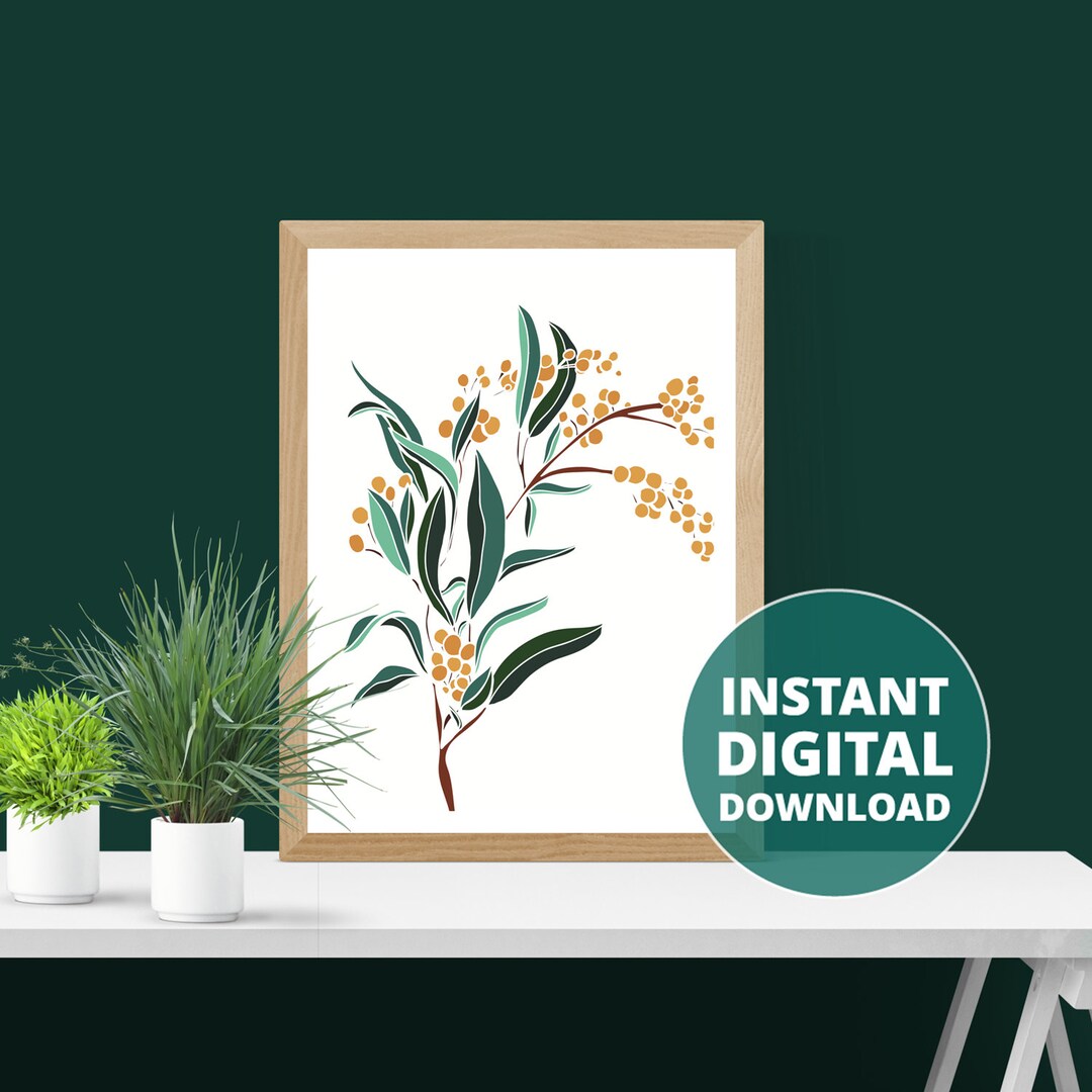 Australian Wattle Wall Art - DIGITAL DOWNLOAD - Australian Artist ...