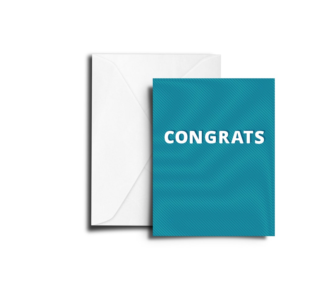 Blue Congratulations Blank Card - A6 105 X 148mm (4.1 X 5.8 Inches) - Etsy