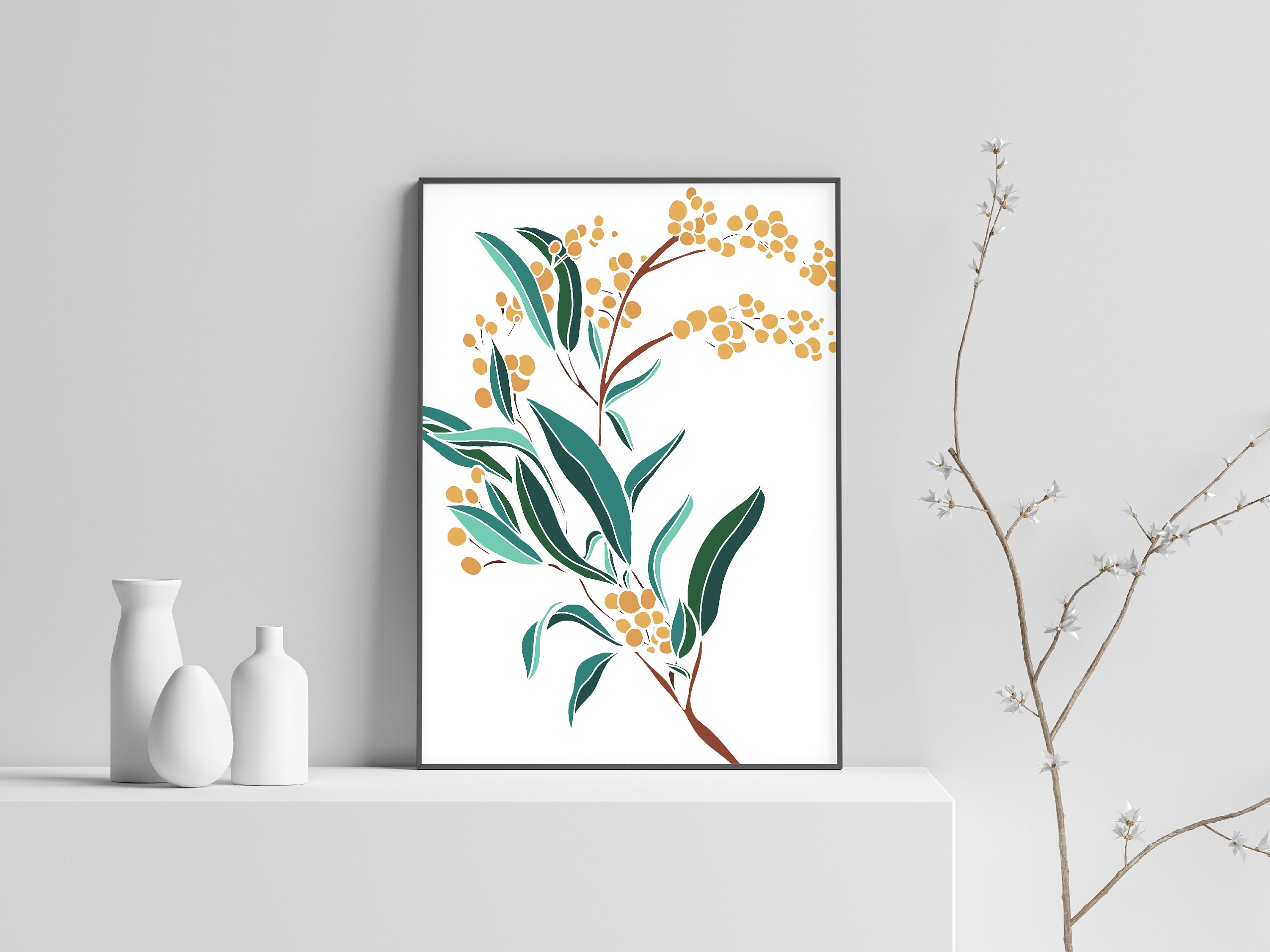Australian Wattle Wall Art - DIGITAL DOWNLOAD - Australian Artist ...