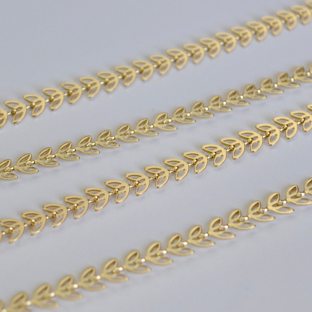Chevron Gold Filled Chain - Feather Gold Filled Chain - Arrow Chevron ...