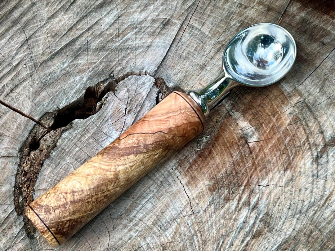 Ice Cream Scoop With Handmade Wood Turned Spalted Maple Handle. - Etsy