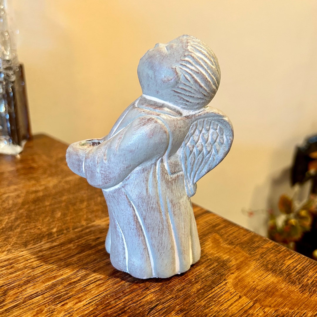 Isabel Bloom Angel Candle Holder Figurine Cement Art Sculpture Garden ...