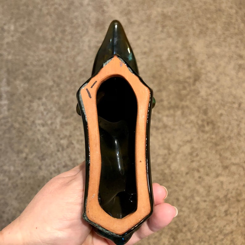 Vintage Pottery Blue Mountain Dolphin Green Drip Ware Mid - Etsy