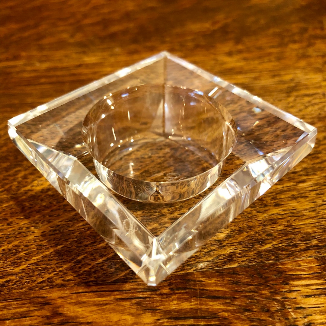 Vintage Glass Candle Holder Oleg Cassini Crystal Votive Clear Bauhaus ...