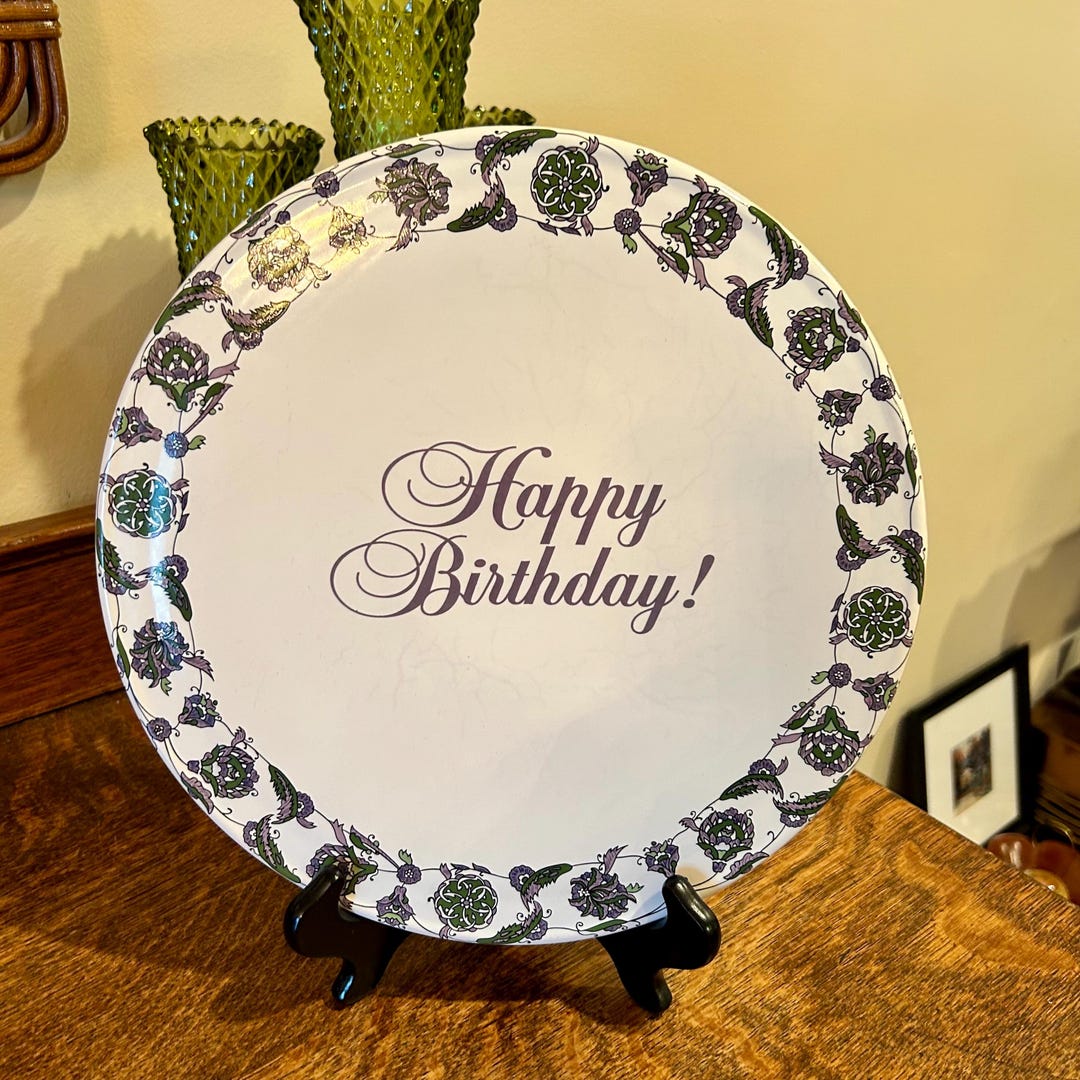 Avon Happy Birthday Cake Plate President's Club Vintage Kitchen Dining ...