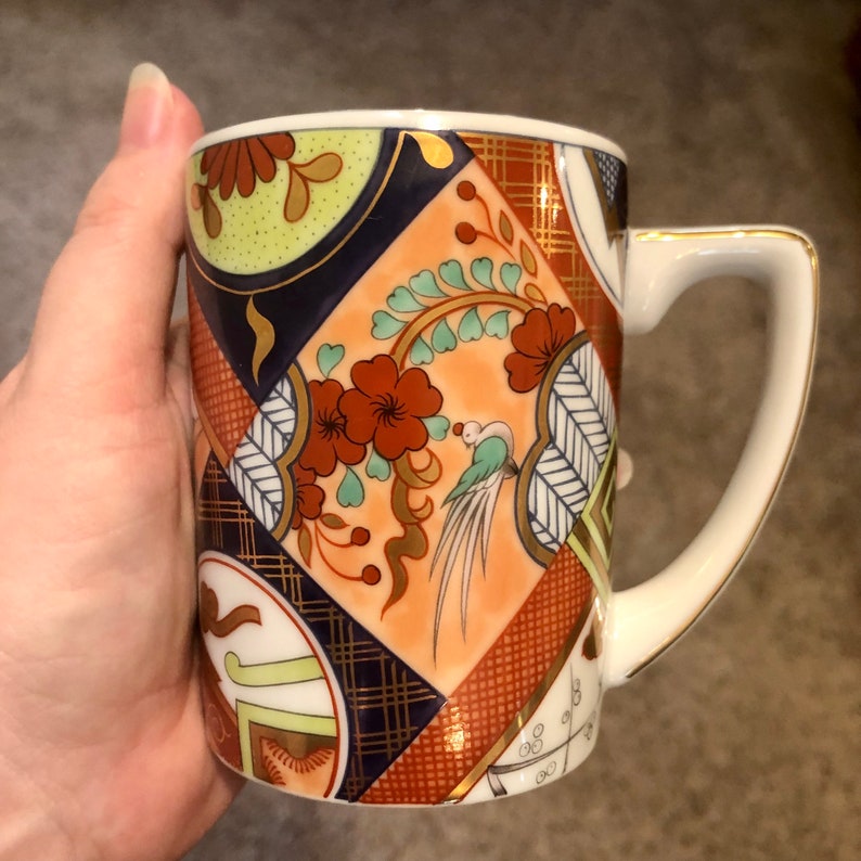 Coffee Cup Neiman Marcus Imari Japan Tea Mug Vintage Asian Decor Floral ...