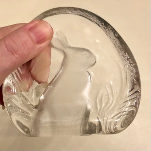 Lead Crystal Bunny Rabbit Paperweight Zajecar Yugoslavia Table Top ...