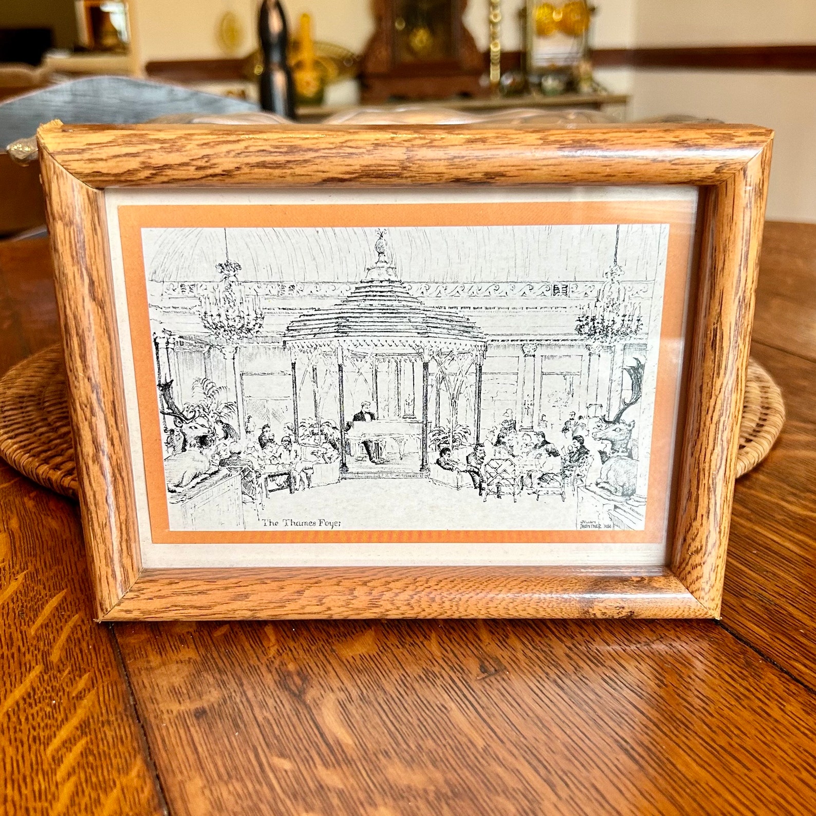 Framed Postcard London the Thames Foyer at the Savoy by Julian Wonther ...