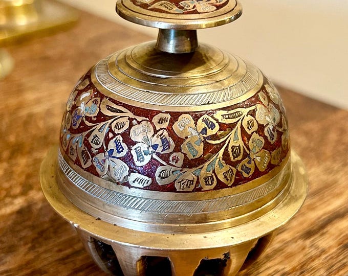 Vintage Brass Elephant Claw Bell India Decor Teacher Gift Temple Bell ...
