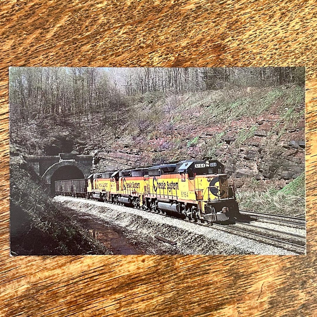 CSX Chessie System Postcard B&O and C and O Sand Patch Tunnel Train ...