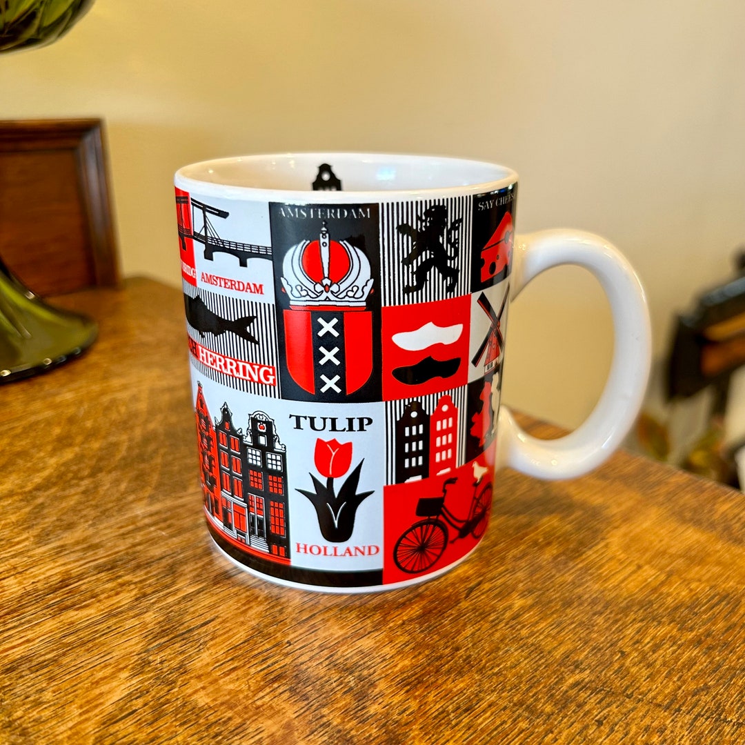 Coffee Mug Dutch Memories Amsterdam Souvenir Trophee BV Holland Kitchen ...