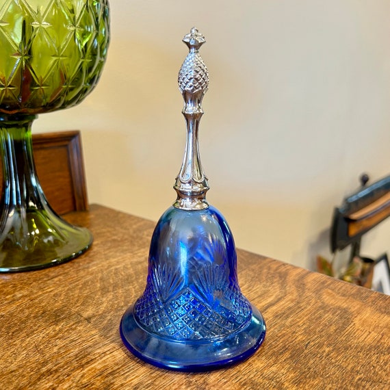 Vintage 1976 Avon Bell Empty Blue Glass Perfume Bottl… - Gem