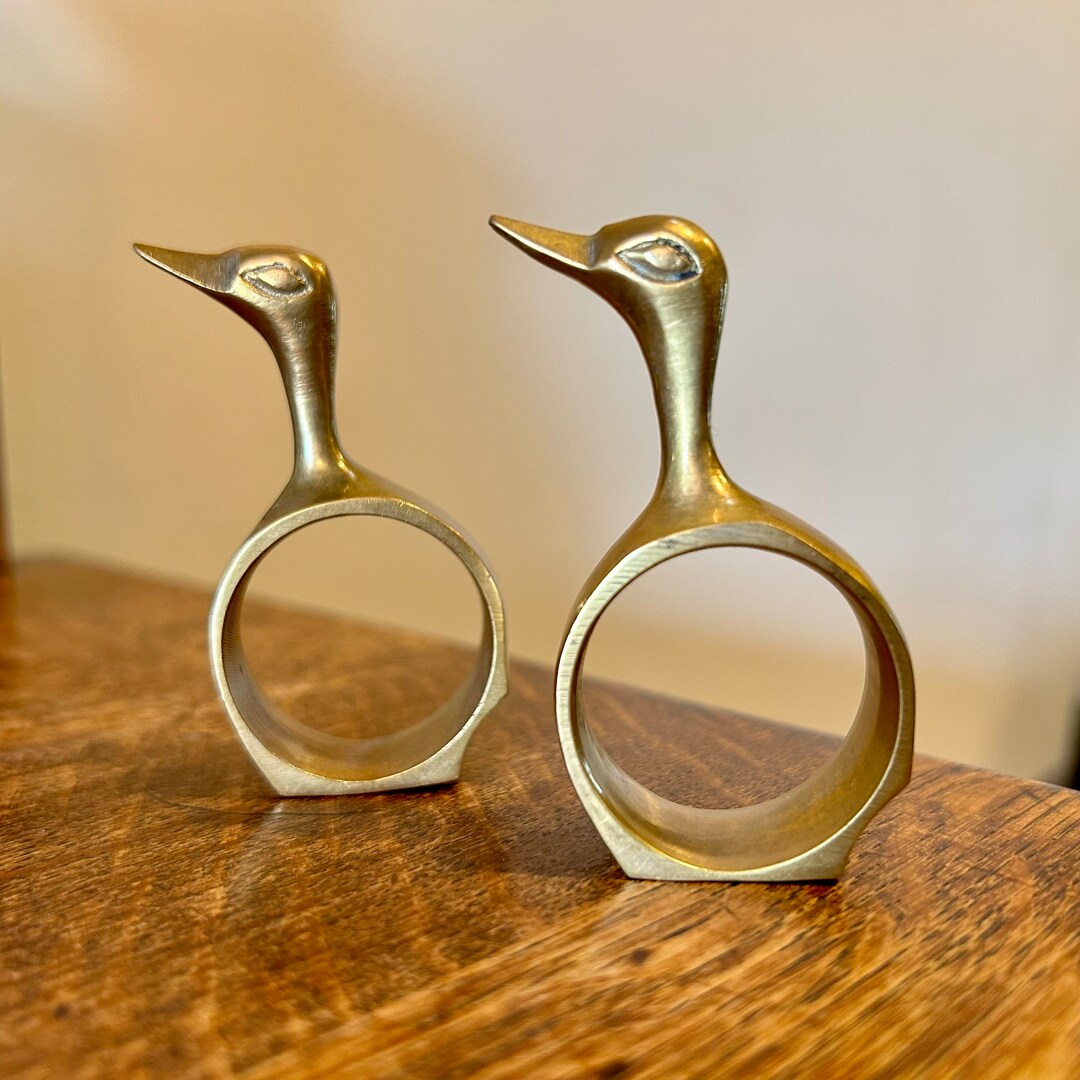 Pair of Brass Duck Napkin Rings Brass India Serving Tableware Dining ...