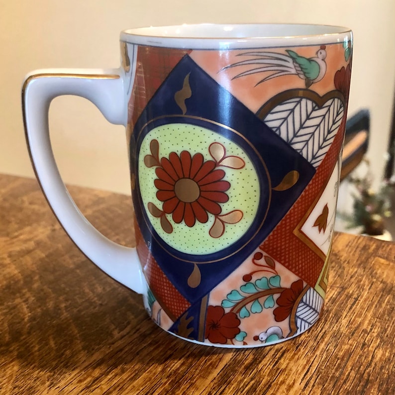 Coffee Cup Neiman Marcus Imari Japan Tea Mug Vintage Asian Decor Floral ...