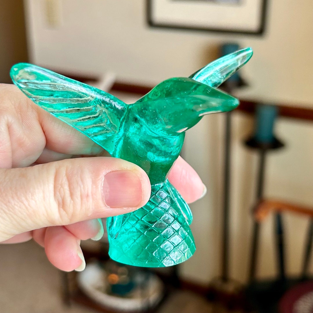 Murano Art Glass Green Glass Hummingbird Figurine Crea Milano Italy ...