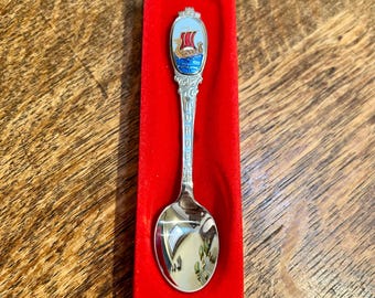 Vintage Norway Souvenir Spoon: Kristiansund NORGE Enamel Sailing Ship ...