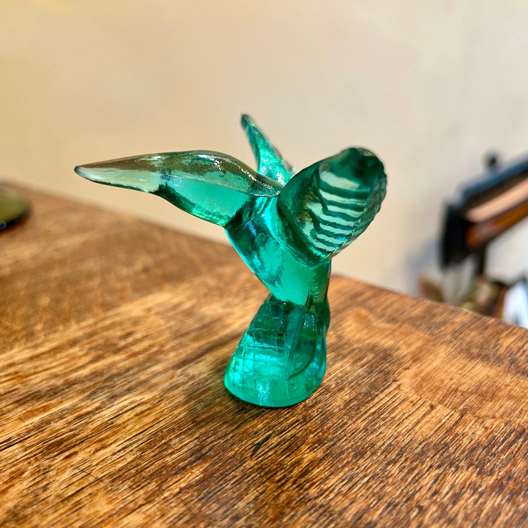 Murano Art Glass Green Glass Hummingbird Figurine Crea Milano Italy ...