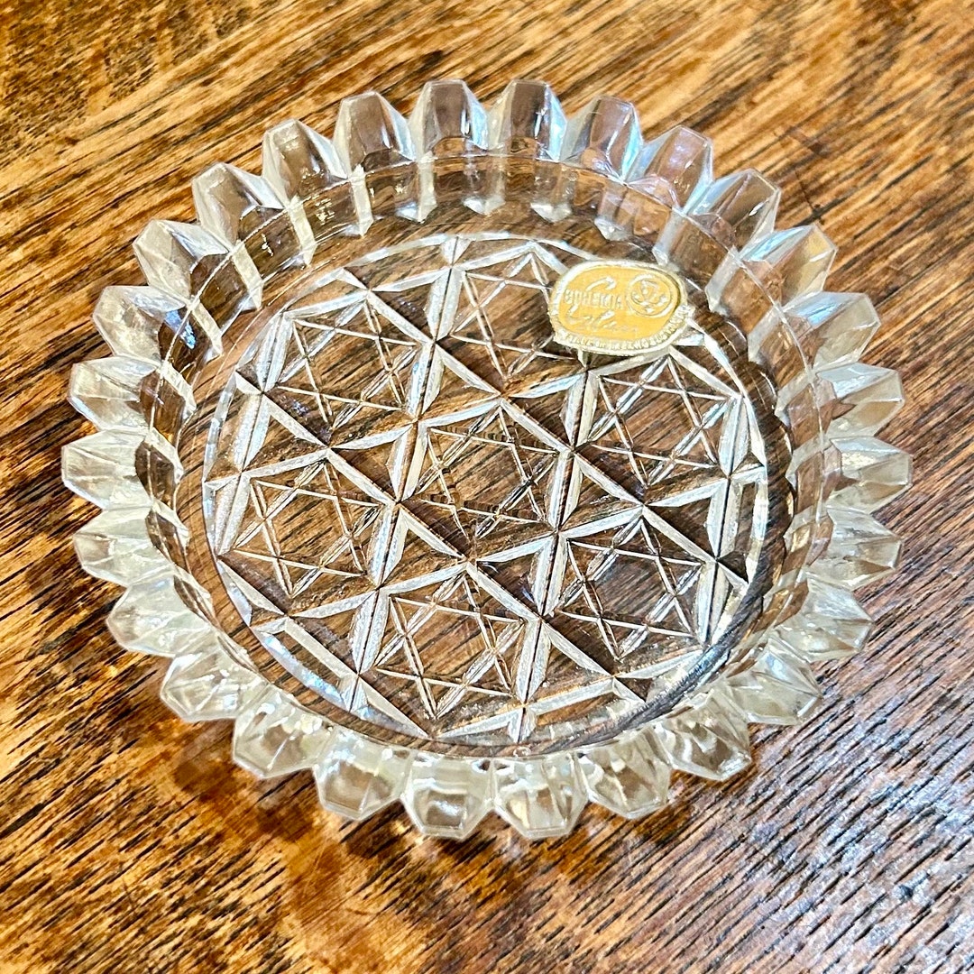 Bohemia Glass Czechoslovakia Coaster Crystal Vintage Clear Glass ...