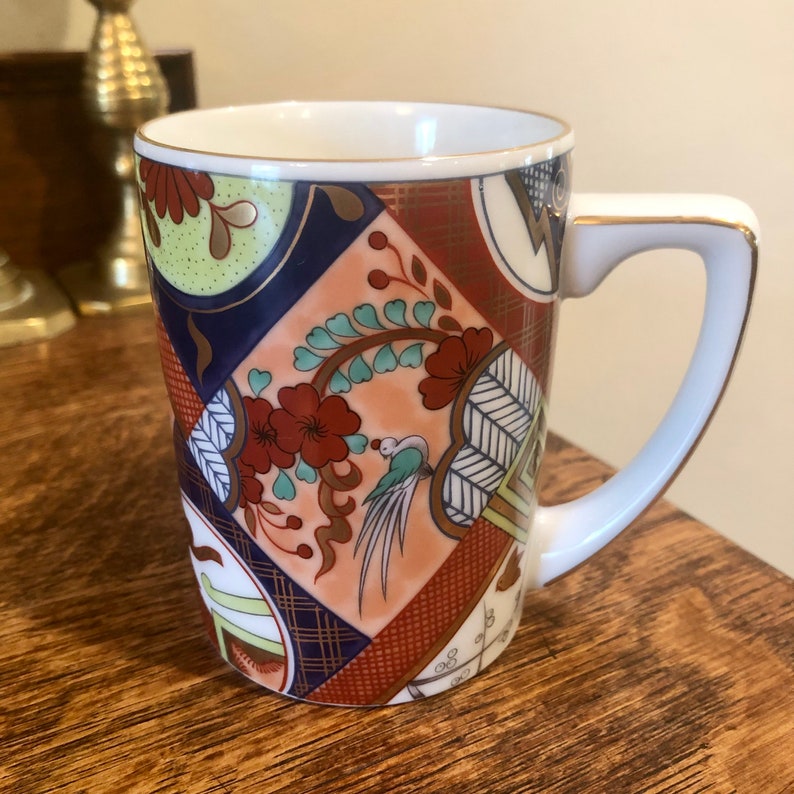 Coffee Cup Neiman Marcus Imari Japan Tea Mug Vintage Asian Decor Floral ...